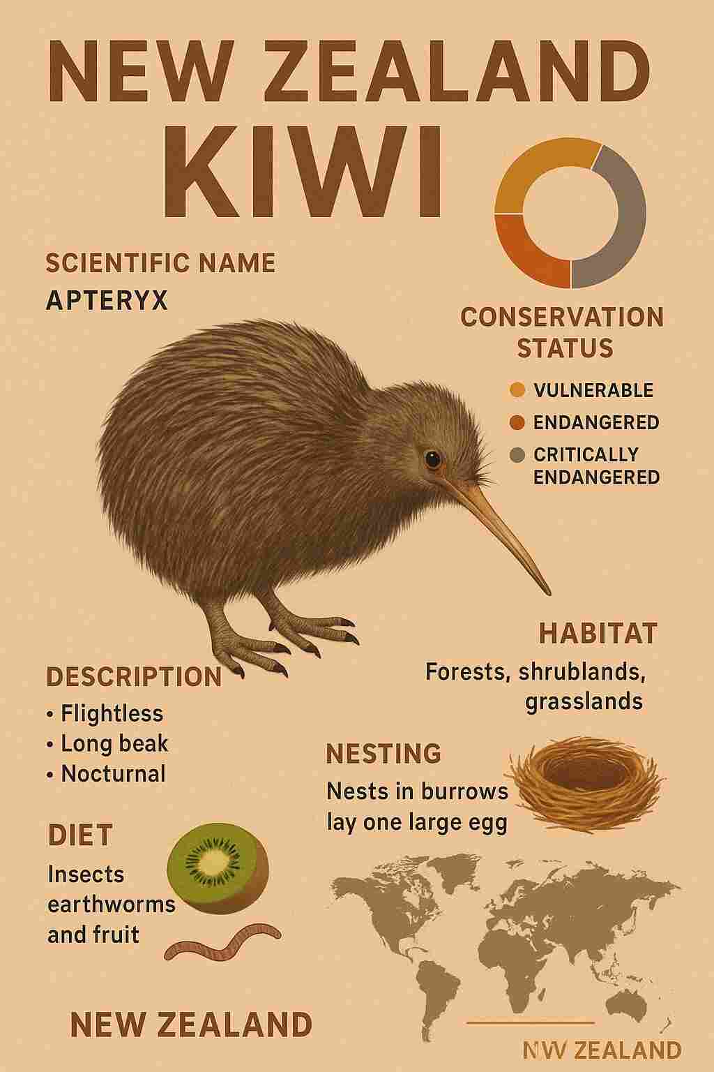 Kiwi Bird: Facts, Size, Habitat & More