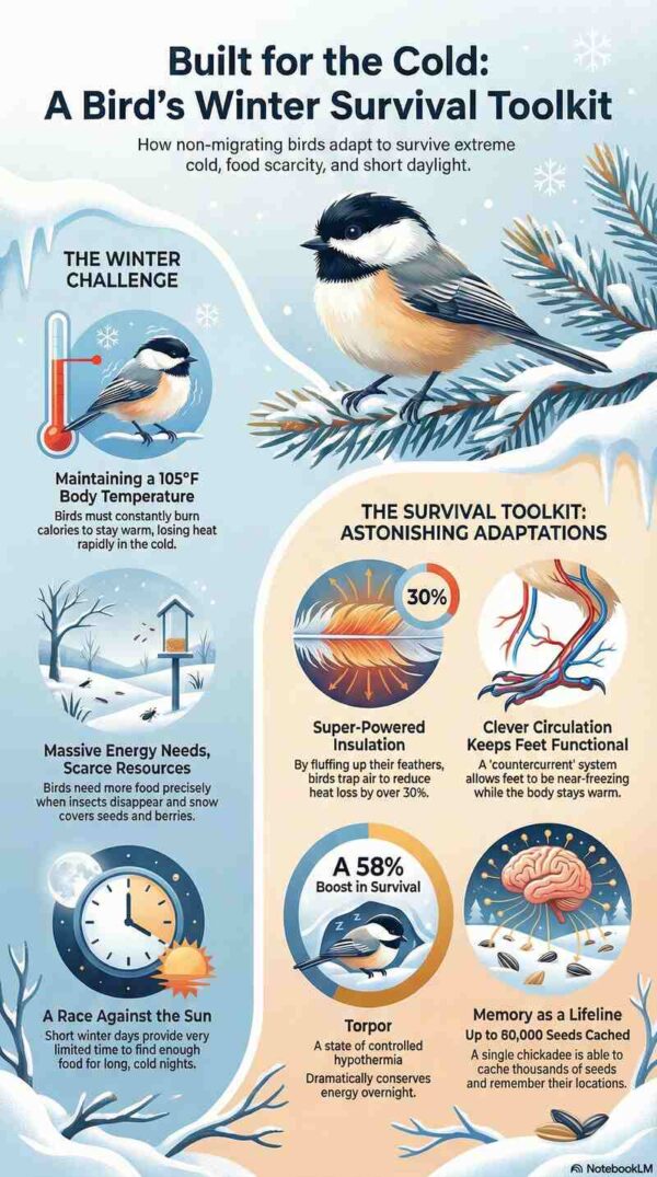 How Birds Survive Winter: Cold-Weather Adaptations